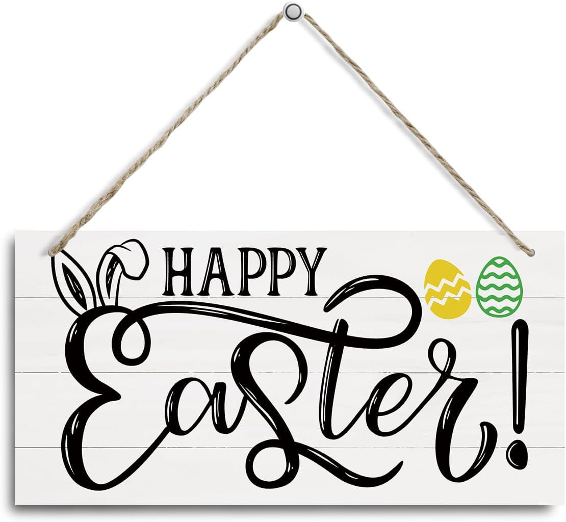 Easter Decor Happy Easter Decor Sign Decorative Hanging Wall Plaque ...