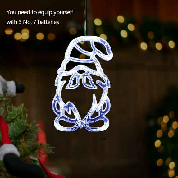 Easter Decor LED Glowing Gnome Pendant, Candlelight Window Night View ...