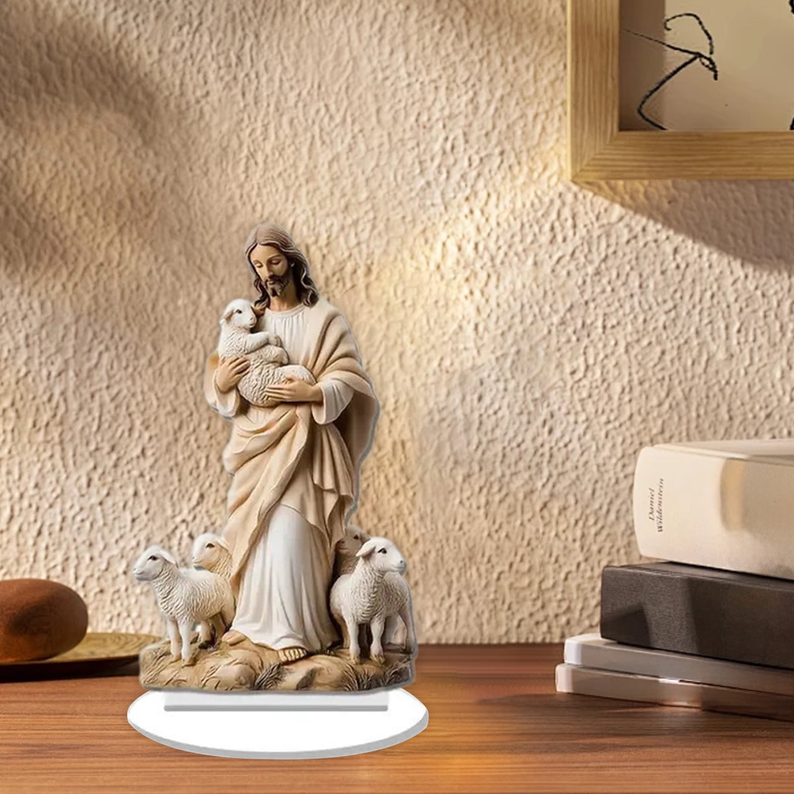 Easter Decor Nativity Desktop 2D Ornaments White Angelic Winged Figure ...