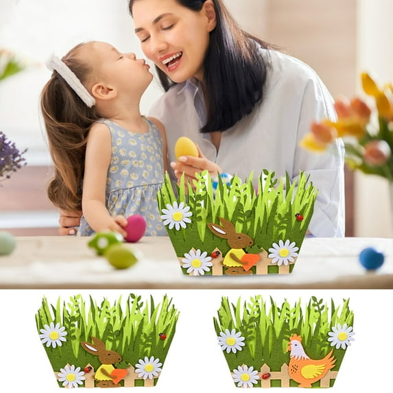Easter Decoration Baskets Portable Non-Woven Basket Decoration Easter ...