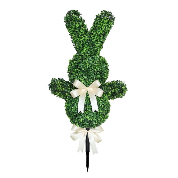 Easter Decoration Bunny Topiary Trees,35.4in Faux Boxwood, UV Resistant ...