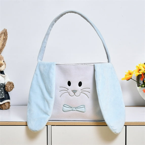 Easter Decoration Cute Rabbits Ears Hand Basket Velvet Rabbits Easter ...