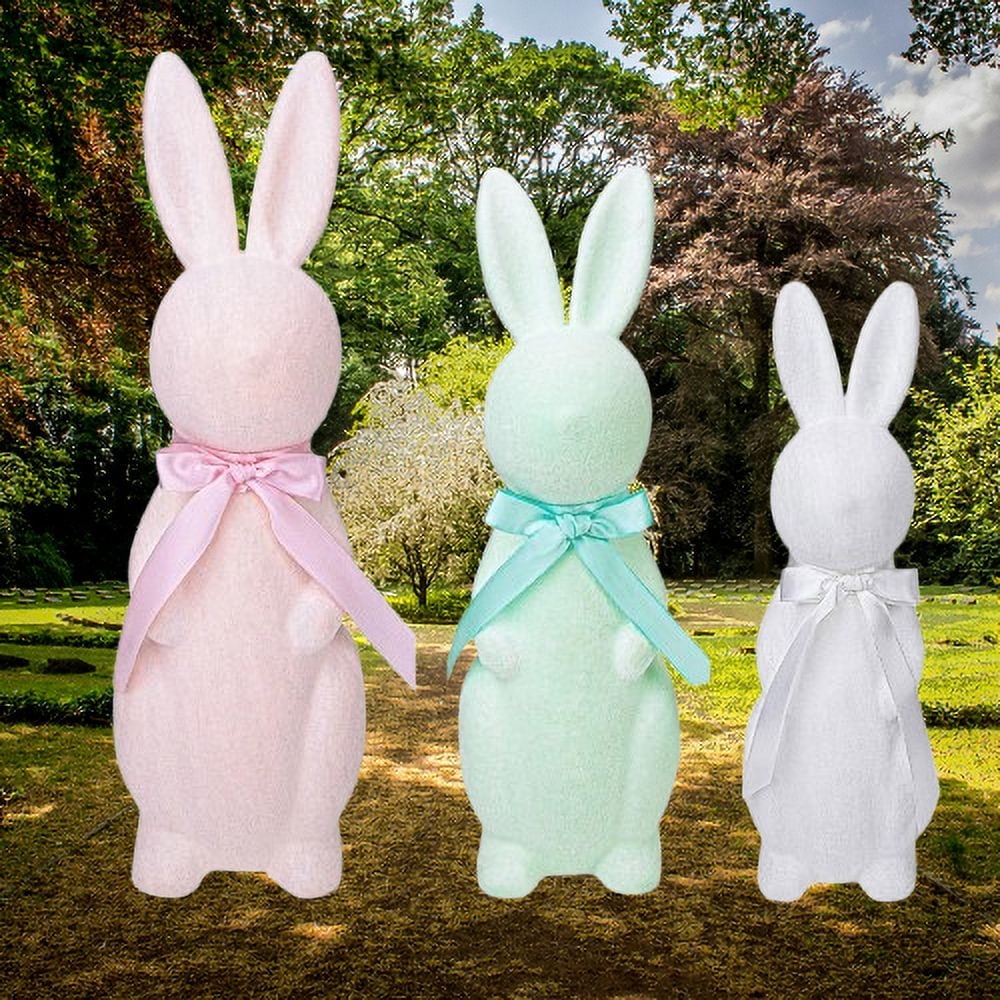Easter Decoration Easter Bunny Decor Easter Decorations -Pastel Flocked ...