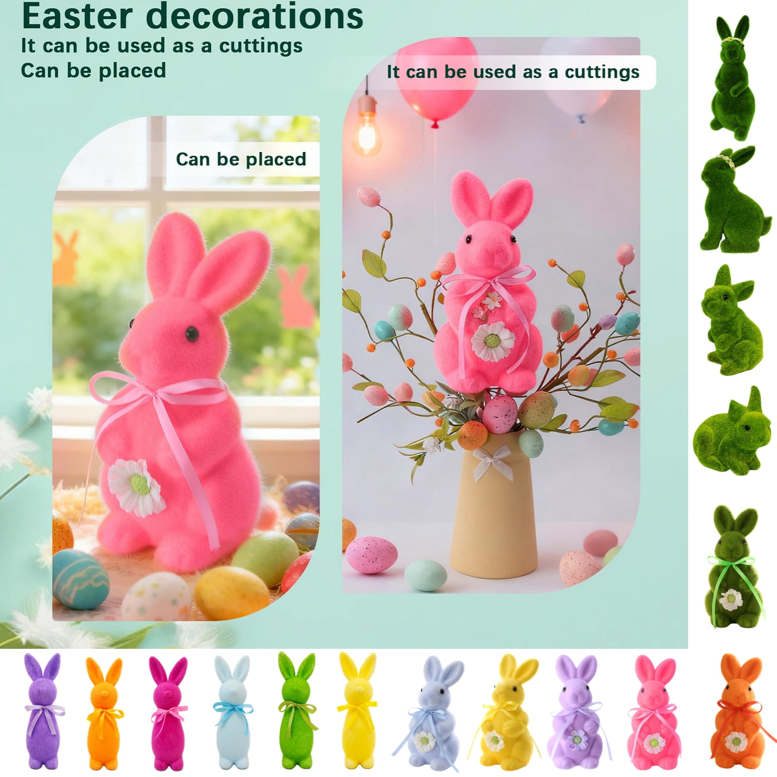 Easter Decoration Easter NeW Product Simulated Flocked Ra Bbit Ornament ...