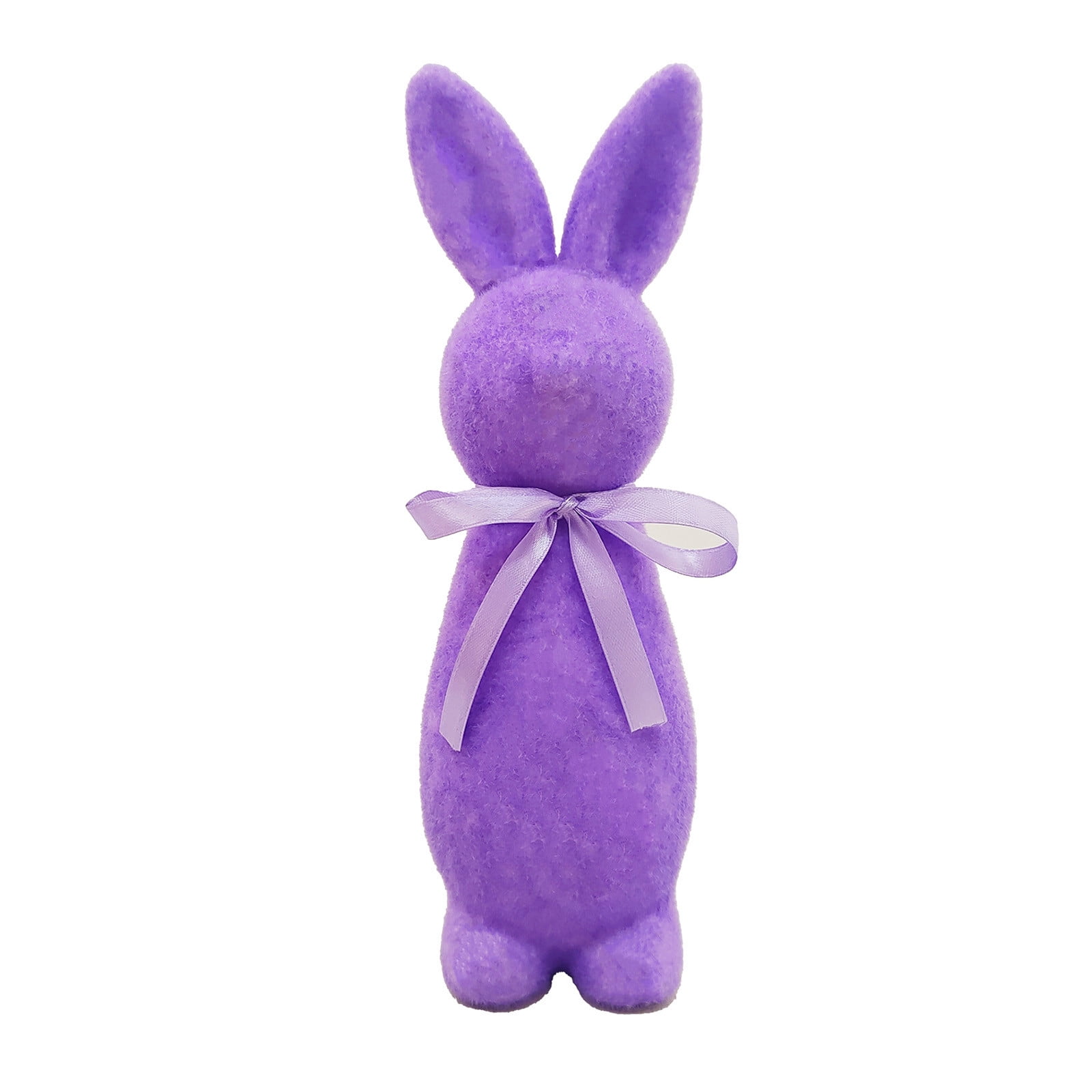 Easter Decoration Flocked Bunny Figurines with Bow Tie 8.66" Standing ...