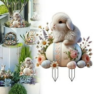 Acrylic Bunny Garden Decor,Set of 1 Rabbit Silhouette Yard Decor for ...