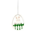 Easter Decoration Pendant, Wooden Hollow Egg Shape With Fence Bunny 2D ...