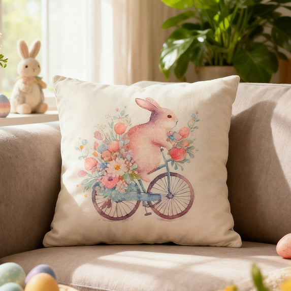 Easter Decoration Rabbit Animals Multicolored Floral Peel and Stick ...