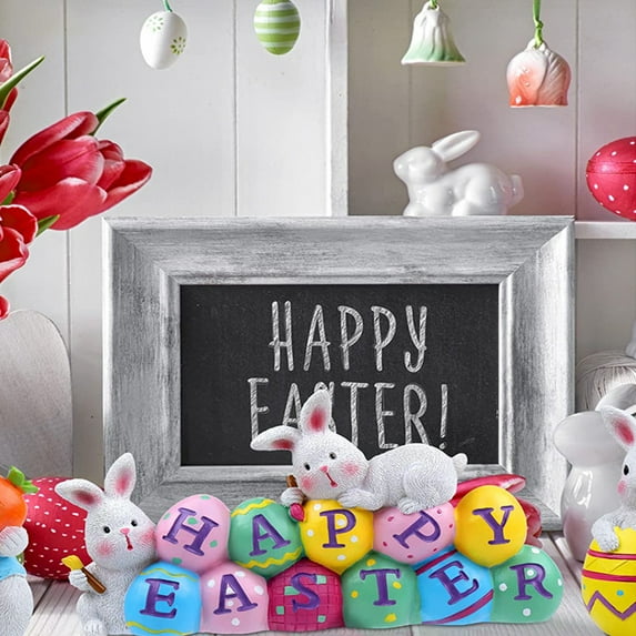 Easter Decoration, Resin Ornament, Easter Rabbits Alphabet Statue ...