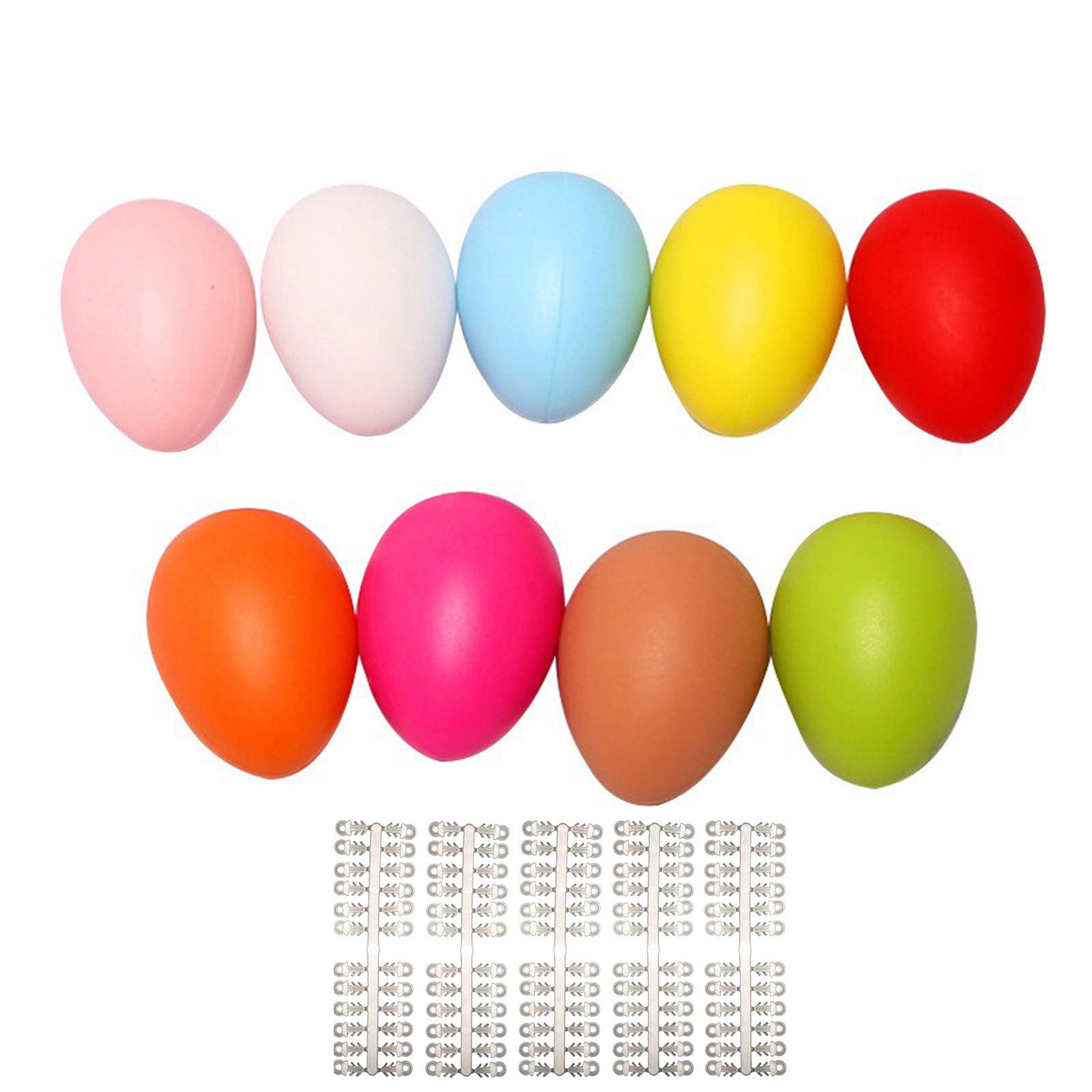 Easter Decorations,100Pcs Easter Plastic Eggs Hangers Ornaments Tree ...