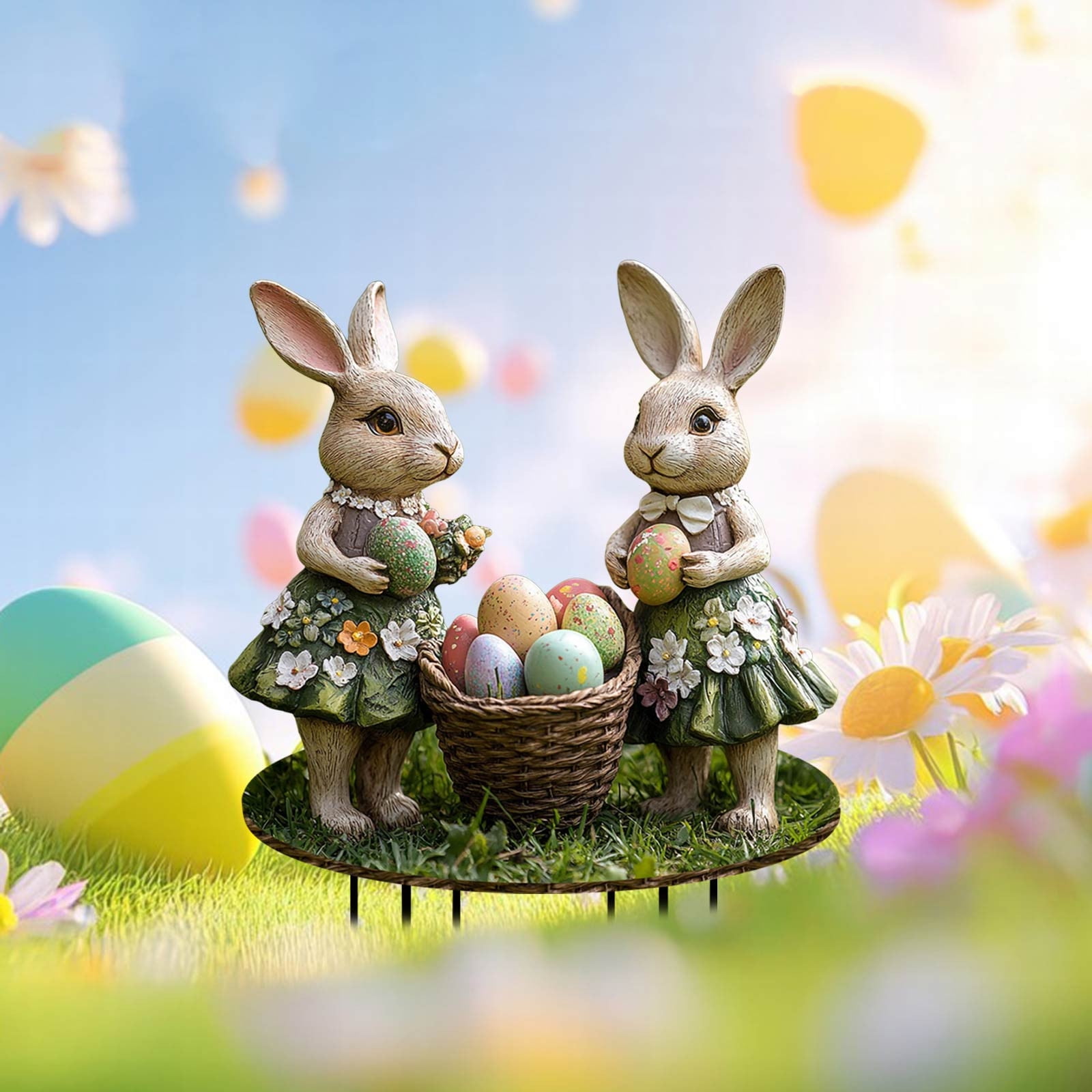 Easter Decorations 2025! BVXEEP Easter Colored Eggs and Bunnies ...