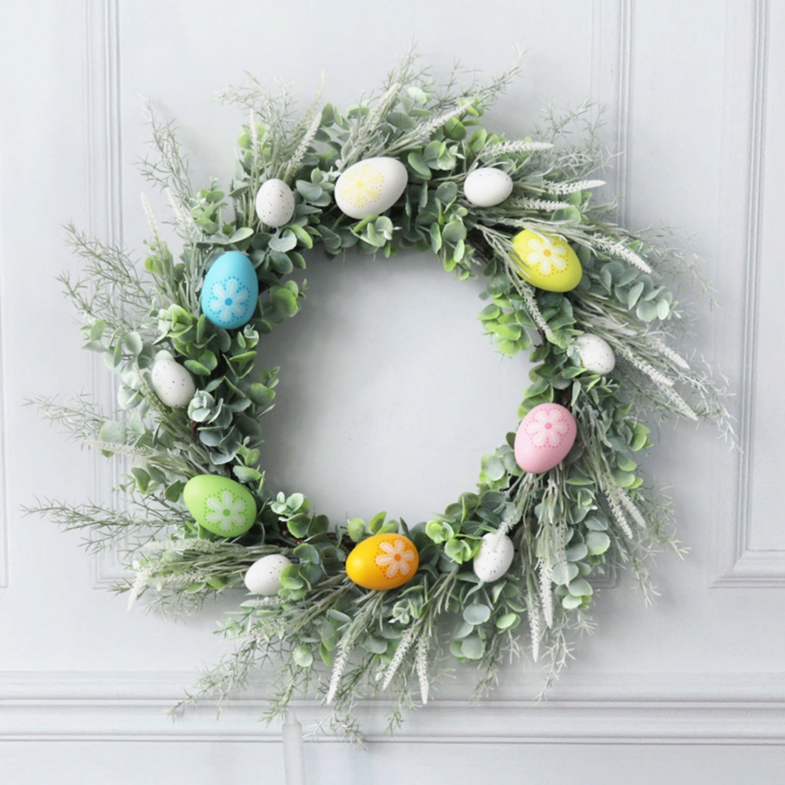 Easter Decorations 2025! BVXEEP Easter Eggs Green Plants Wreaths ...