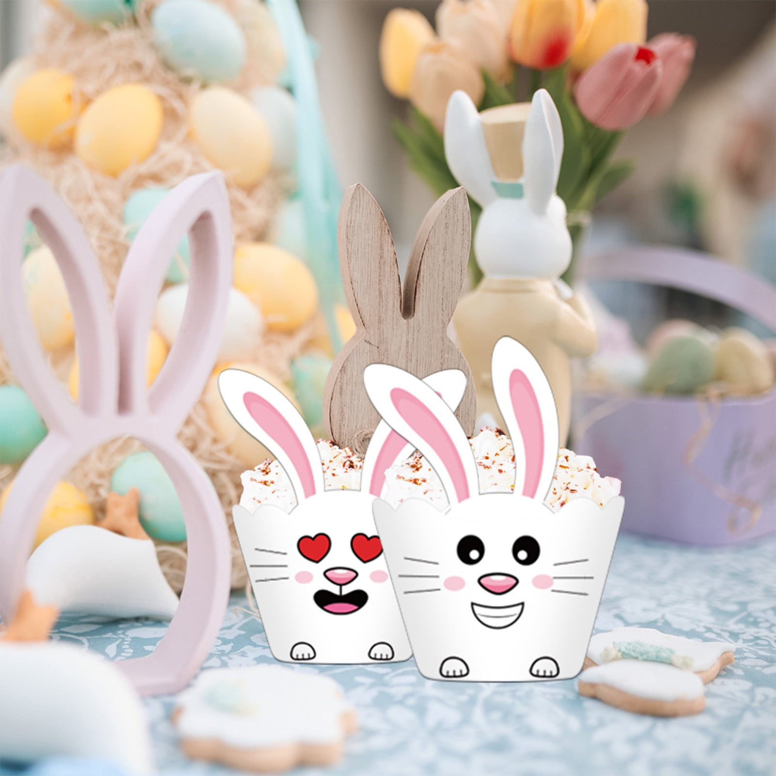 Easter Decorations 2025! BVXEEP Package of 12 Easter Baking Cupcakes ...