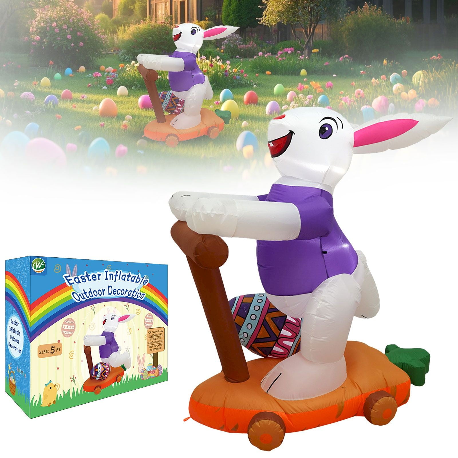 Easter Decorations，2025 Easter Bunny Inflatable | Outdoor Yard ...
