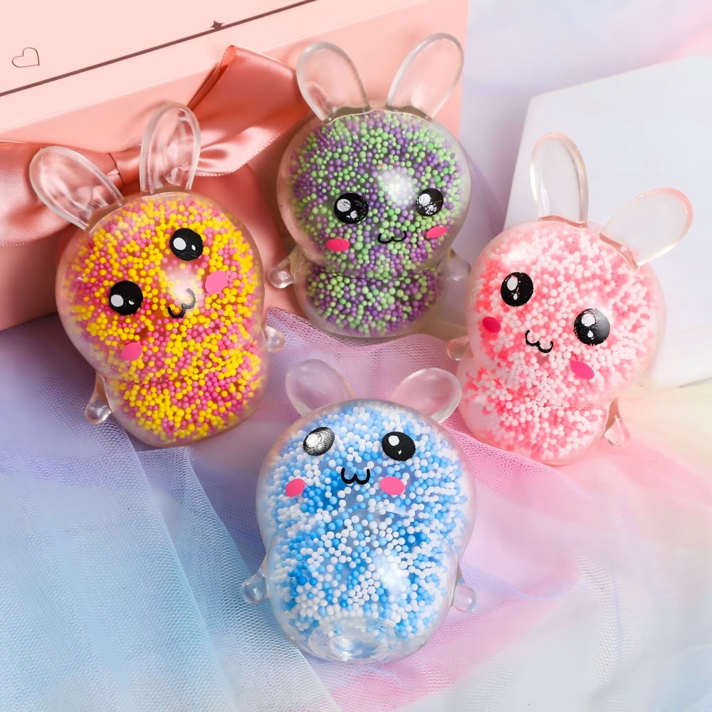 Easter Decorations 4 Pack Squishy Easter Bunny Stress Balls Toys for ...
