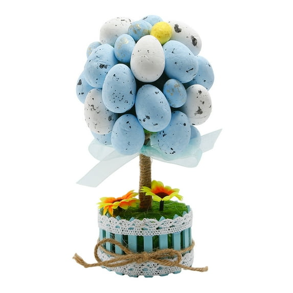 Easter Decorations 8.7 Inch Artificial Easter Egg Tree with 12 Hanging ...