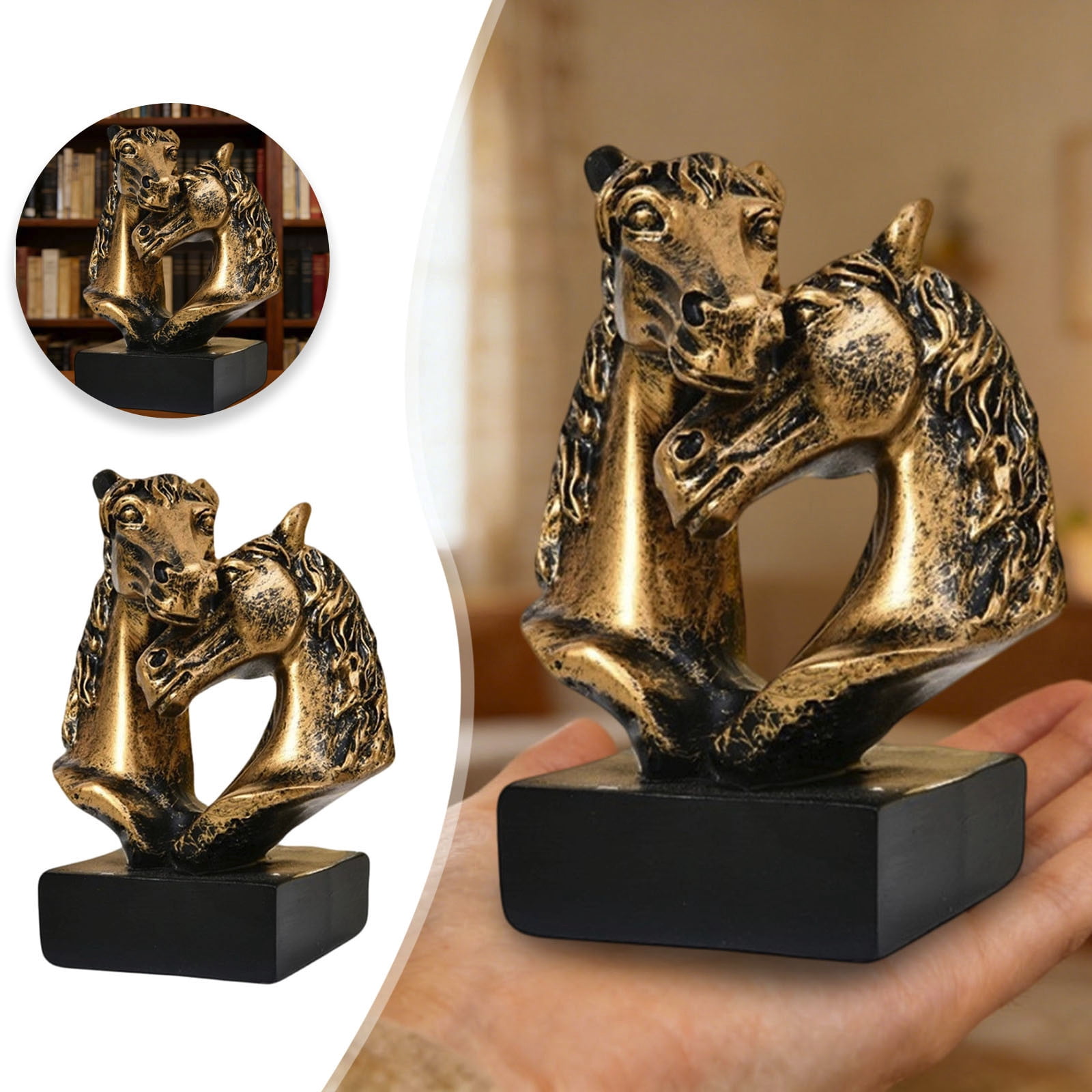 Easter Decorations Animal Horses Head Sculpture Retro Resin Feng Shui ...