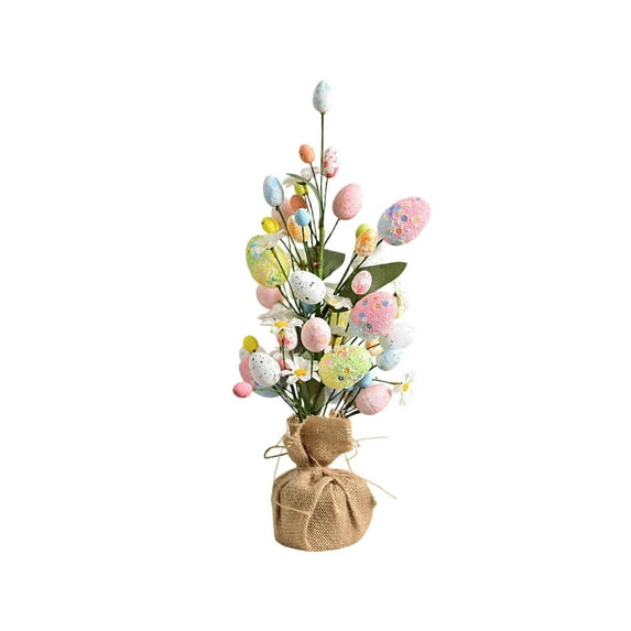 Easter Decorations, Artificial 16 Inch Easter Egg Tree Tabletop Decor ...