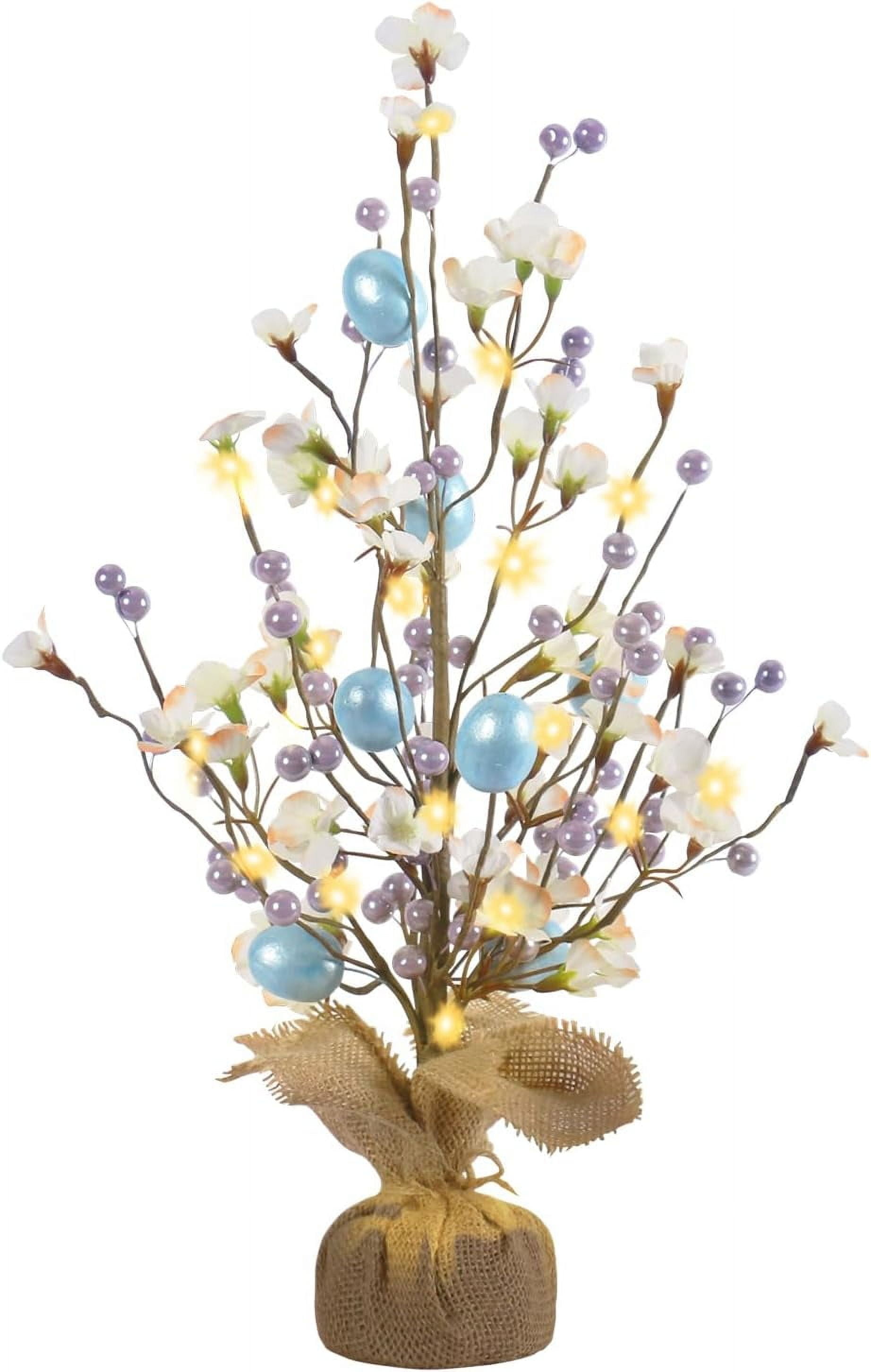 Easter Decorations, Artificial 18 Inch Easter Egg Tree Tabletop Decor ...