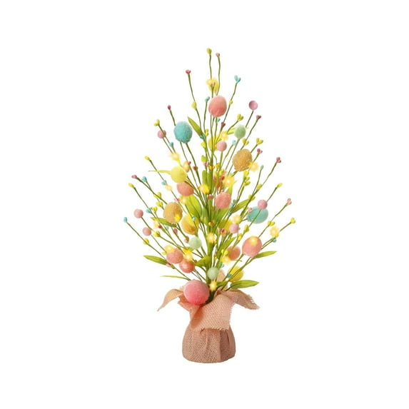 Easter Decorations,Artificial 18 Inch Pre-Lit Easter Egg Tree Tabletop ...