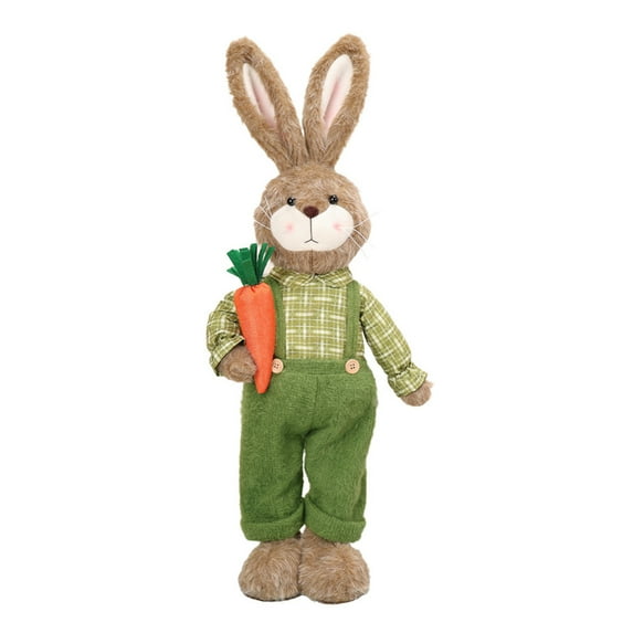 Easter Decorations Bunnies Figurines Straw Rabbits Statues Table ...