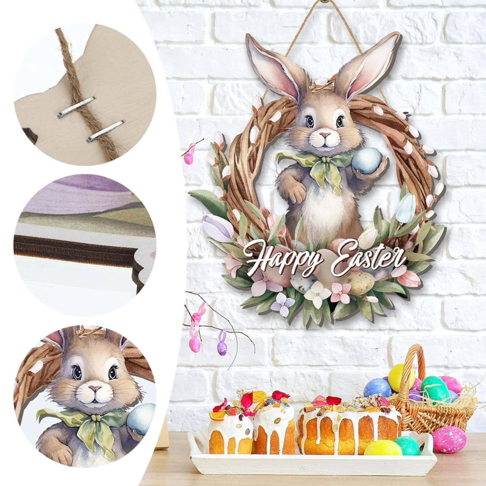 Easter Decorations- Easter Bunny Welcome Door Sign Easter Bunny Door ...