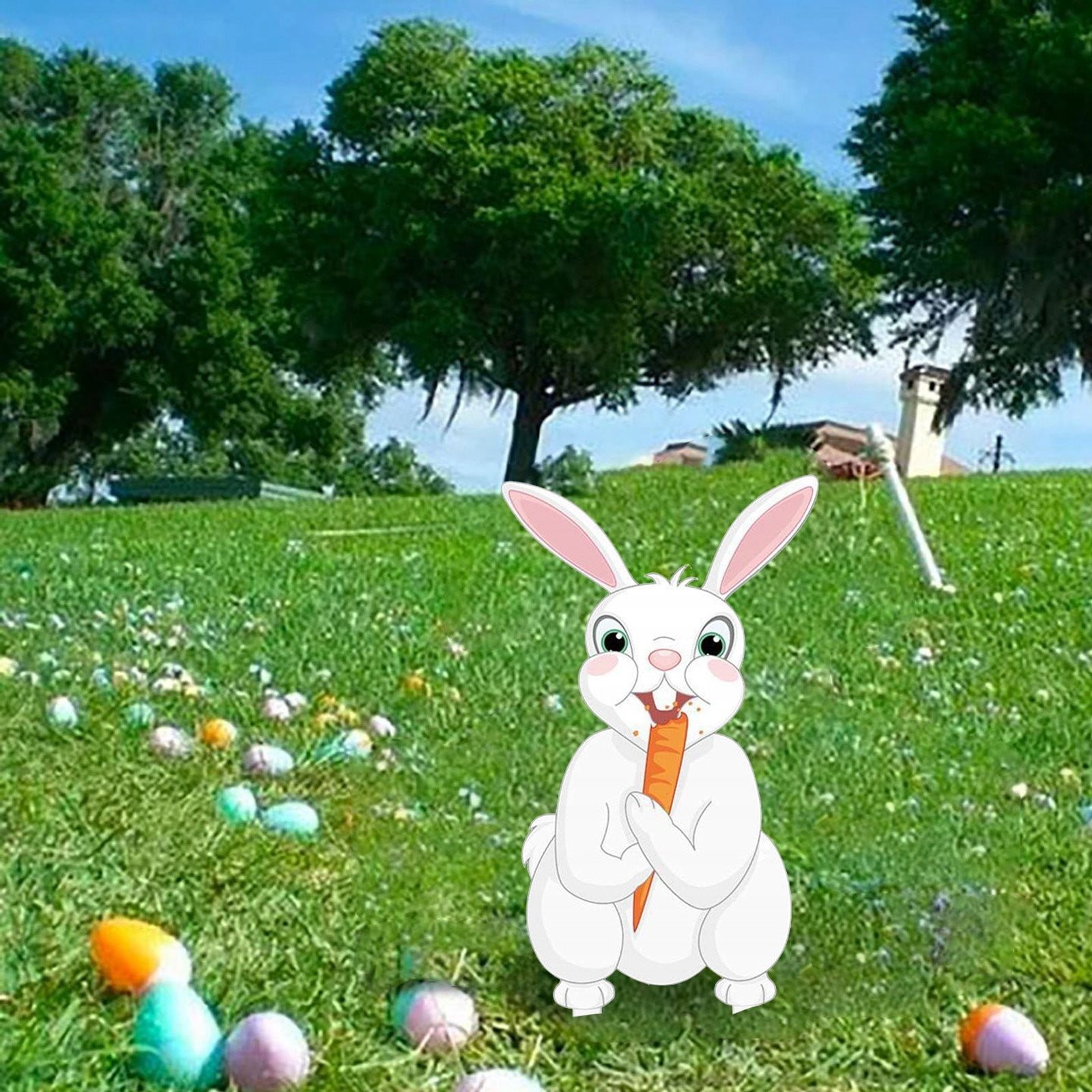 Easter Decorations Easter Bunny Yard Stakes Outdoor Wooden Bunny ...