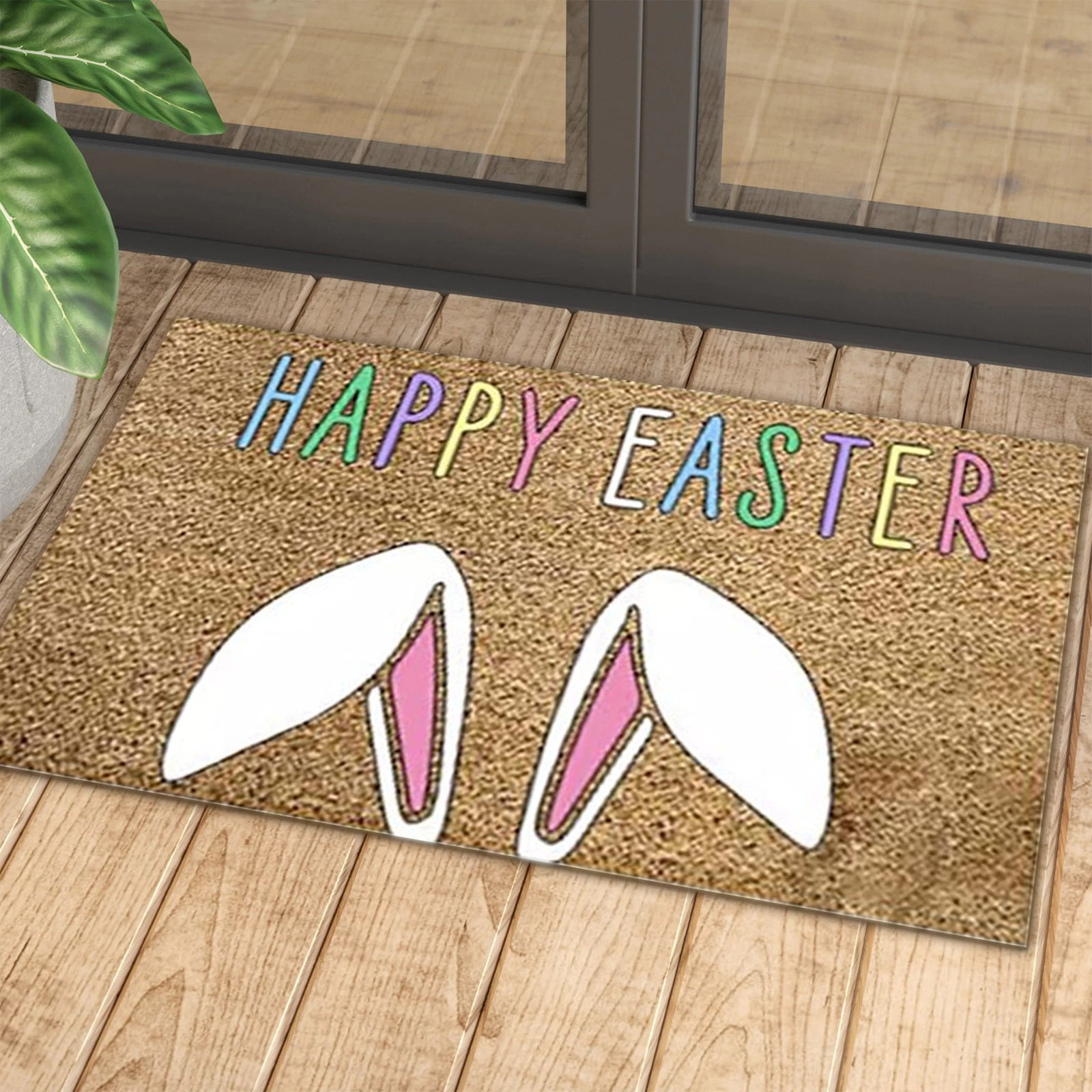 Easter Decorations Cameland Easter Doormat Easter Eggs Rabbit Entryway ...