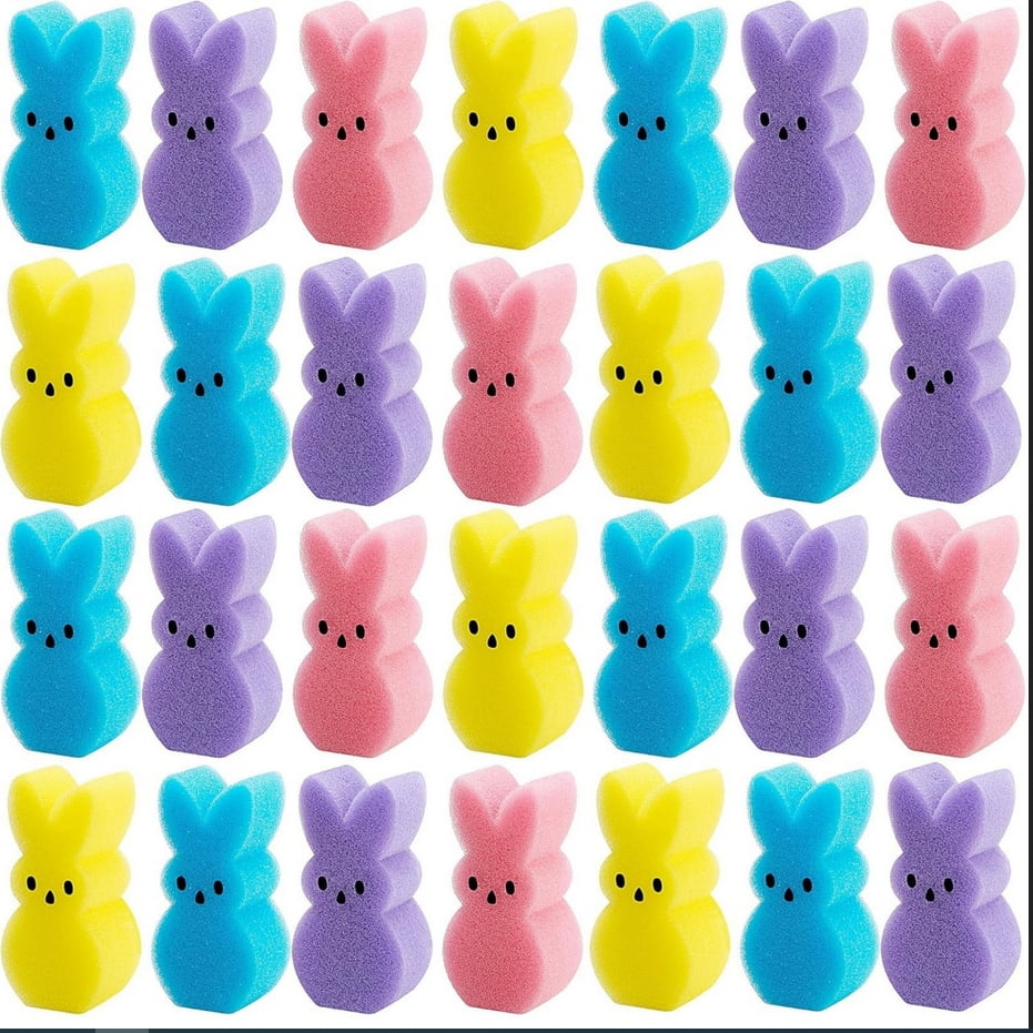 Easter Decorations Colorful Bunny Shaped Bath Sponges 30 Pack, Soft and ...