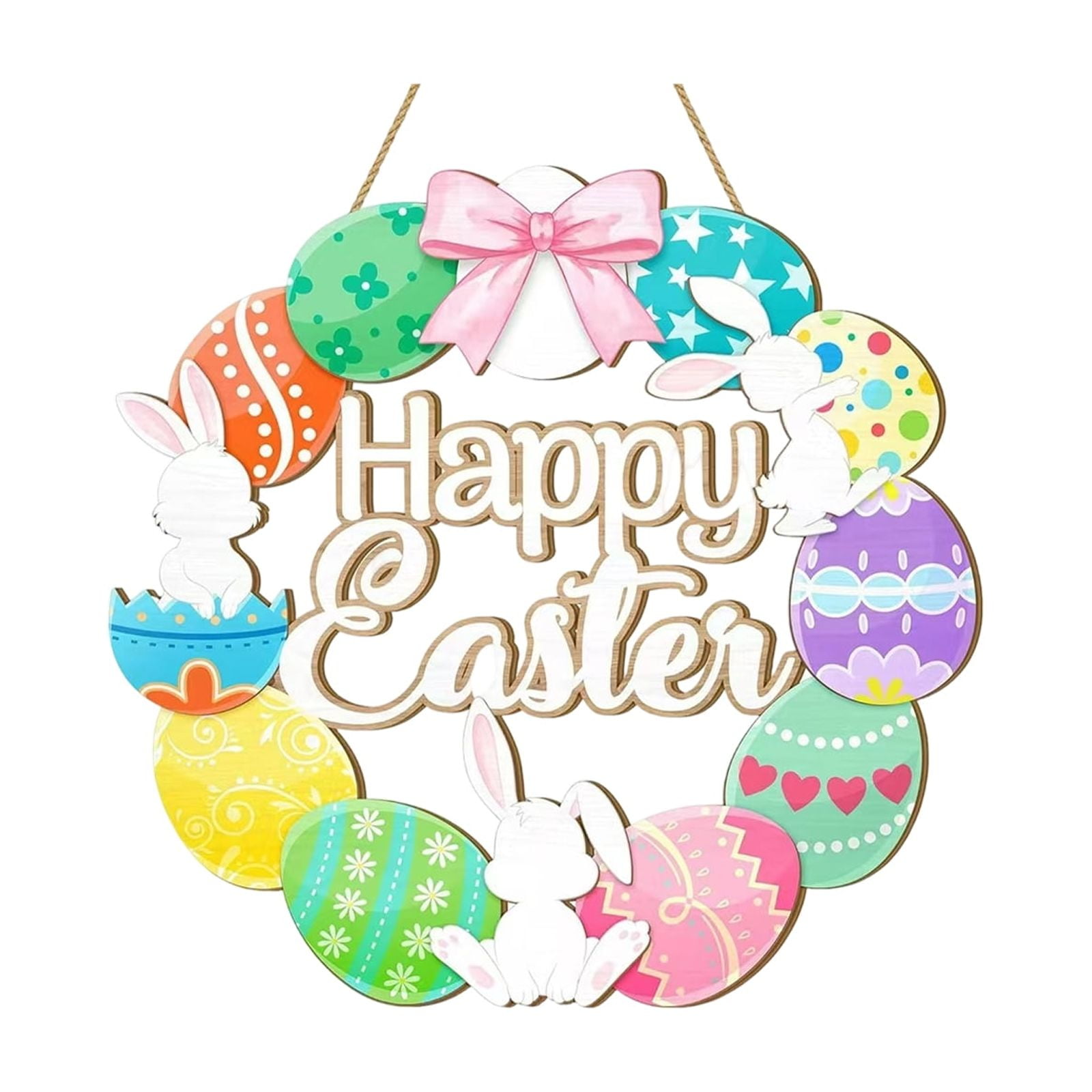 Easter Decorations Door Decor Sign, 11.8" Bunny Welcome Door Hanger for ...