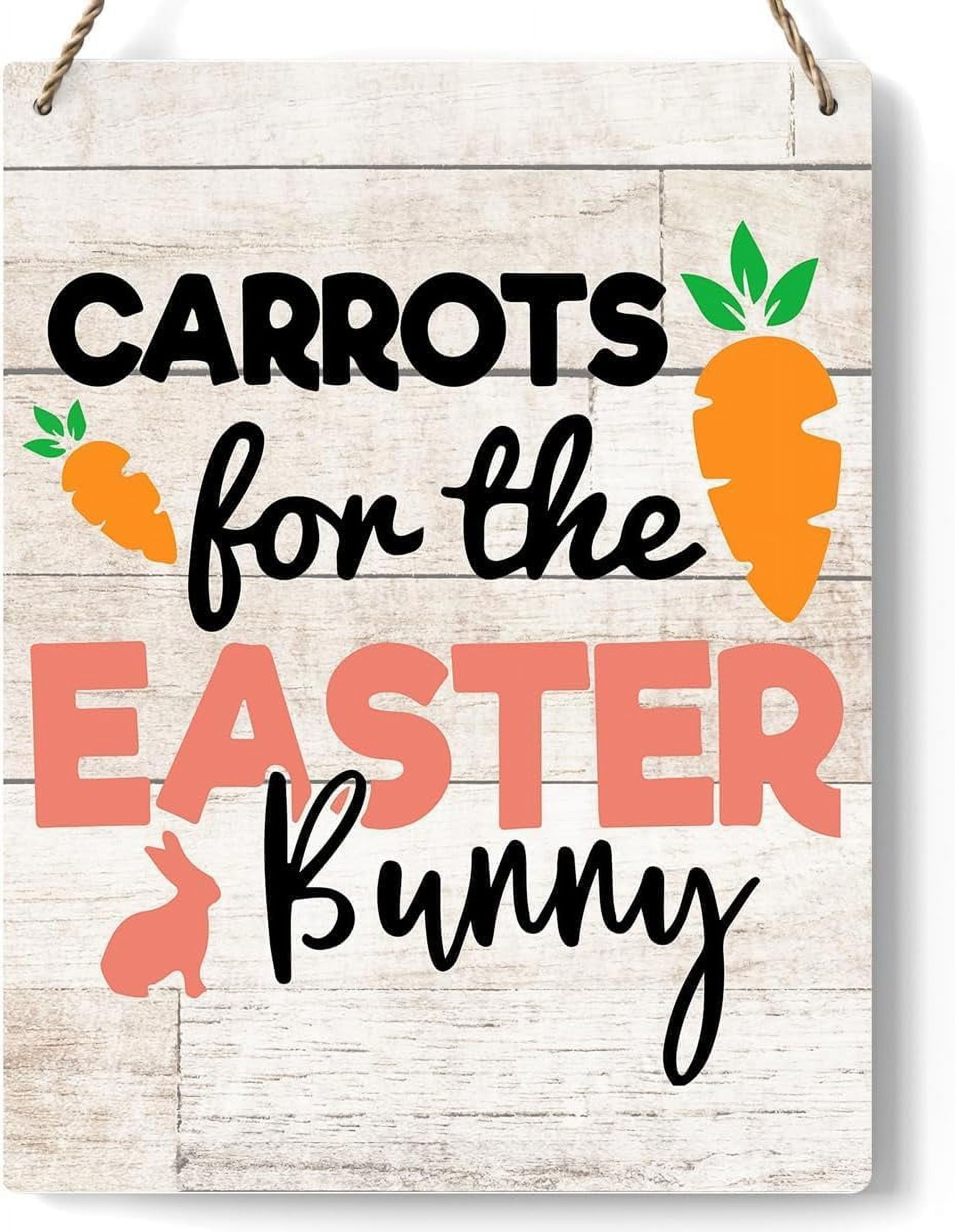 Easter Decorations Door Sign For Home, Carrots For The Easter Bunny ...