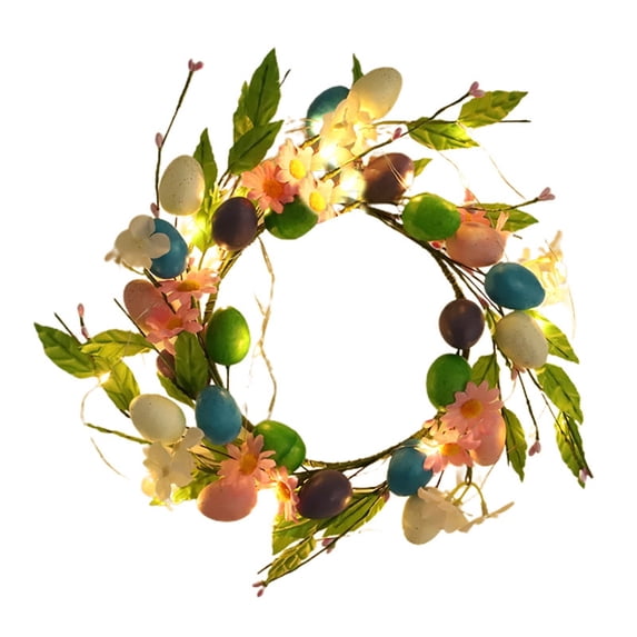 Easter Decorations Easter Decoration Foam Egg Garland Ring Flower Wall ...