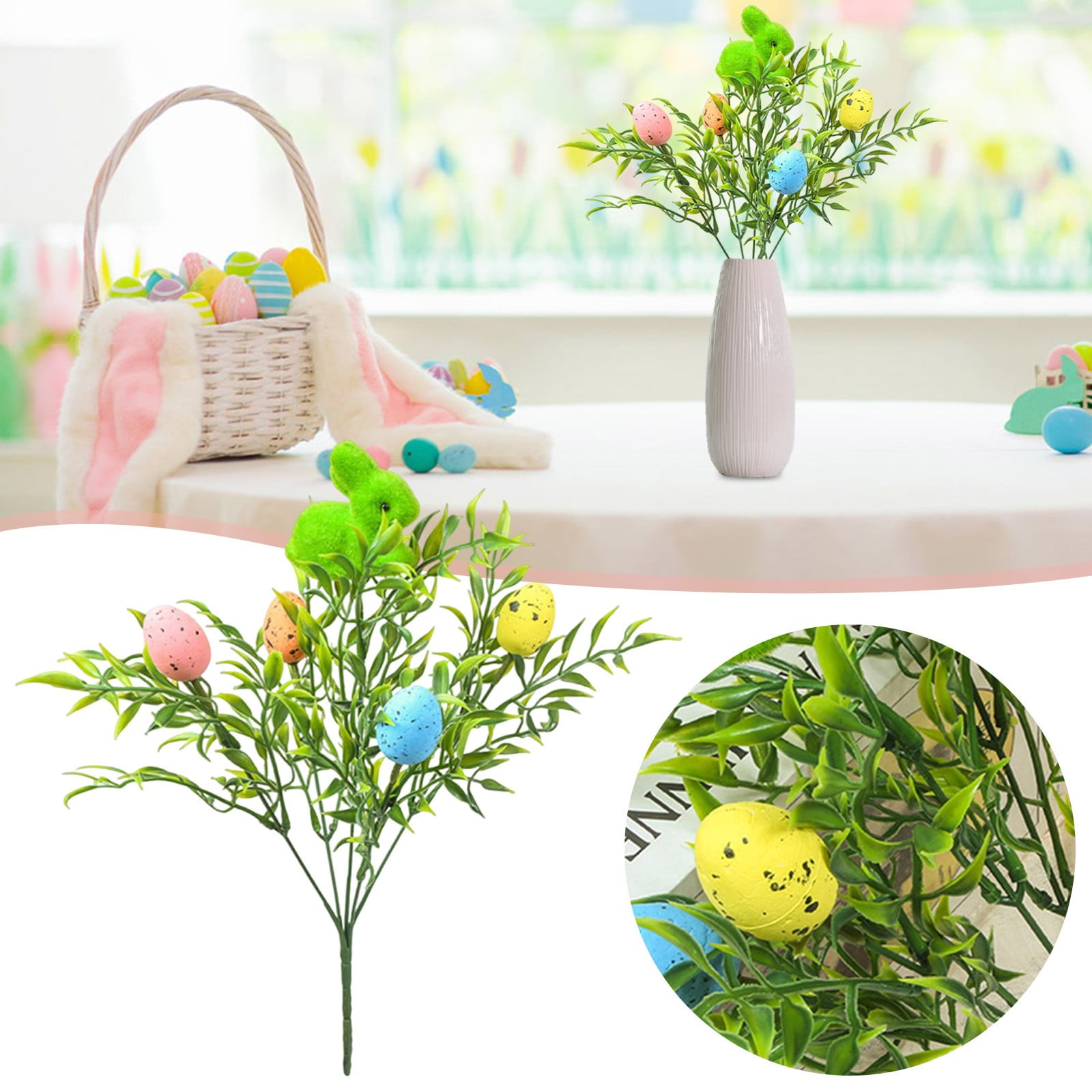 Easter Decorations - Easter Egg Branch Artificial Easter Stem Creative ...
