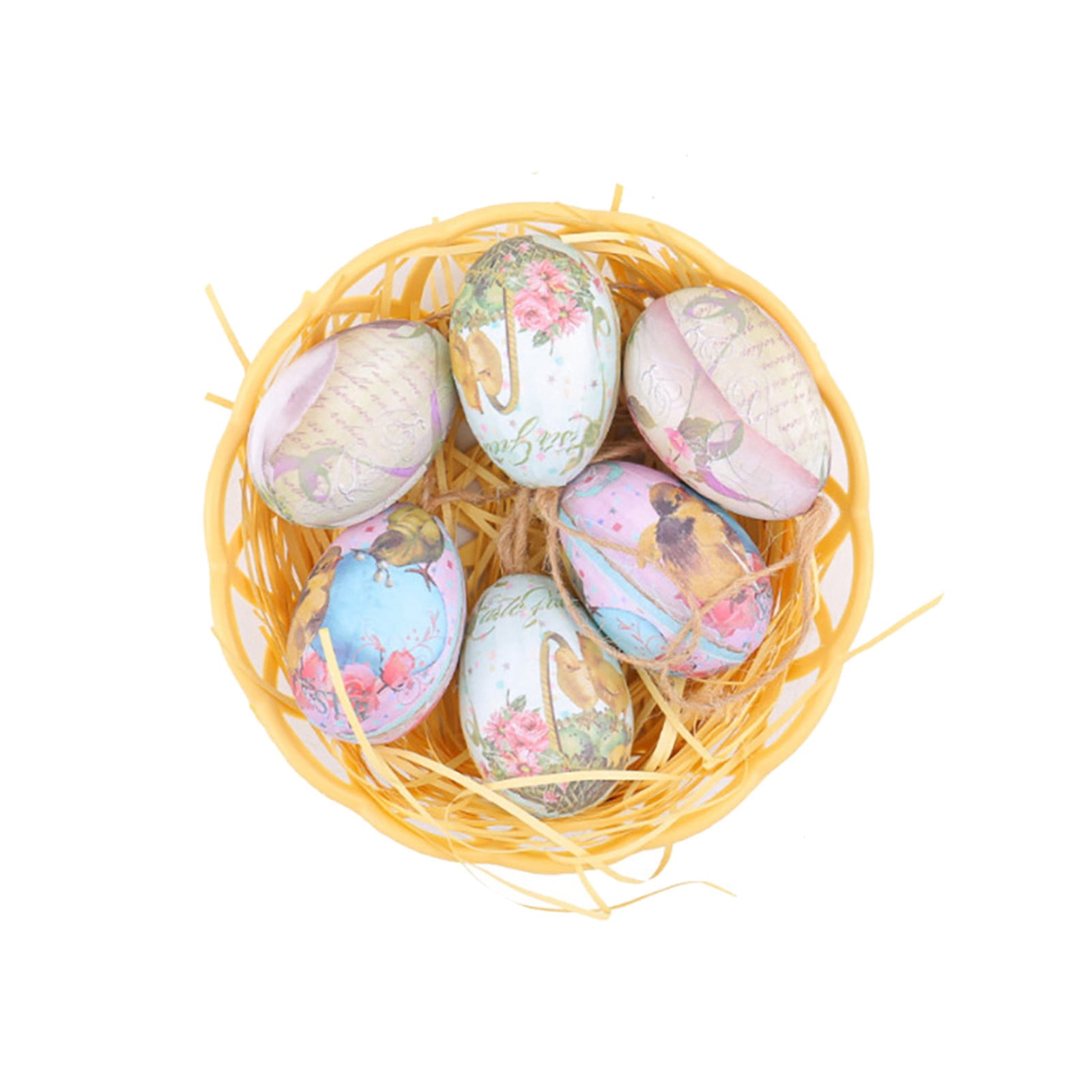 Easter Decorations Easter Egg Hanging Ornaments Woven Painted Egg ...