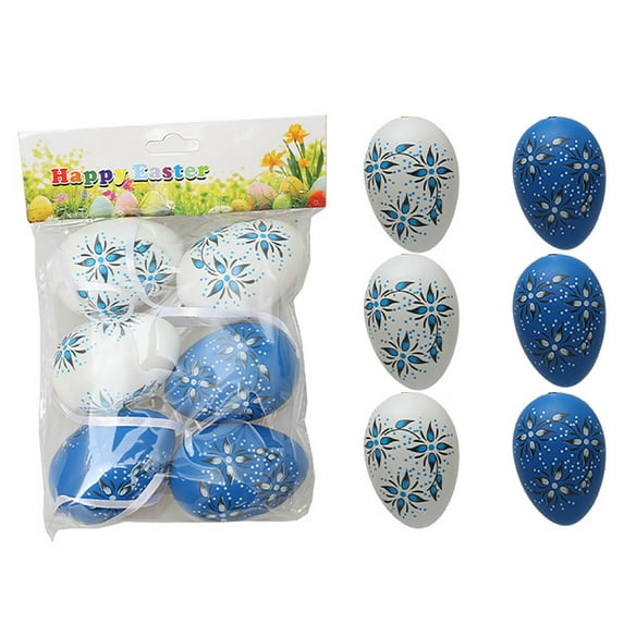 Easter Decorations Easter Eggs Decorative Colored Ornaments Set of 6 ...