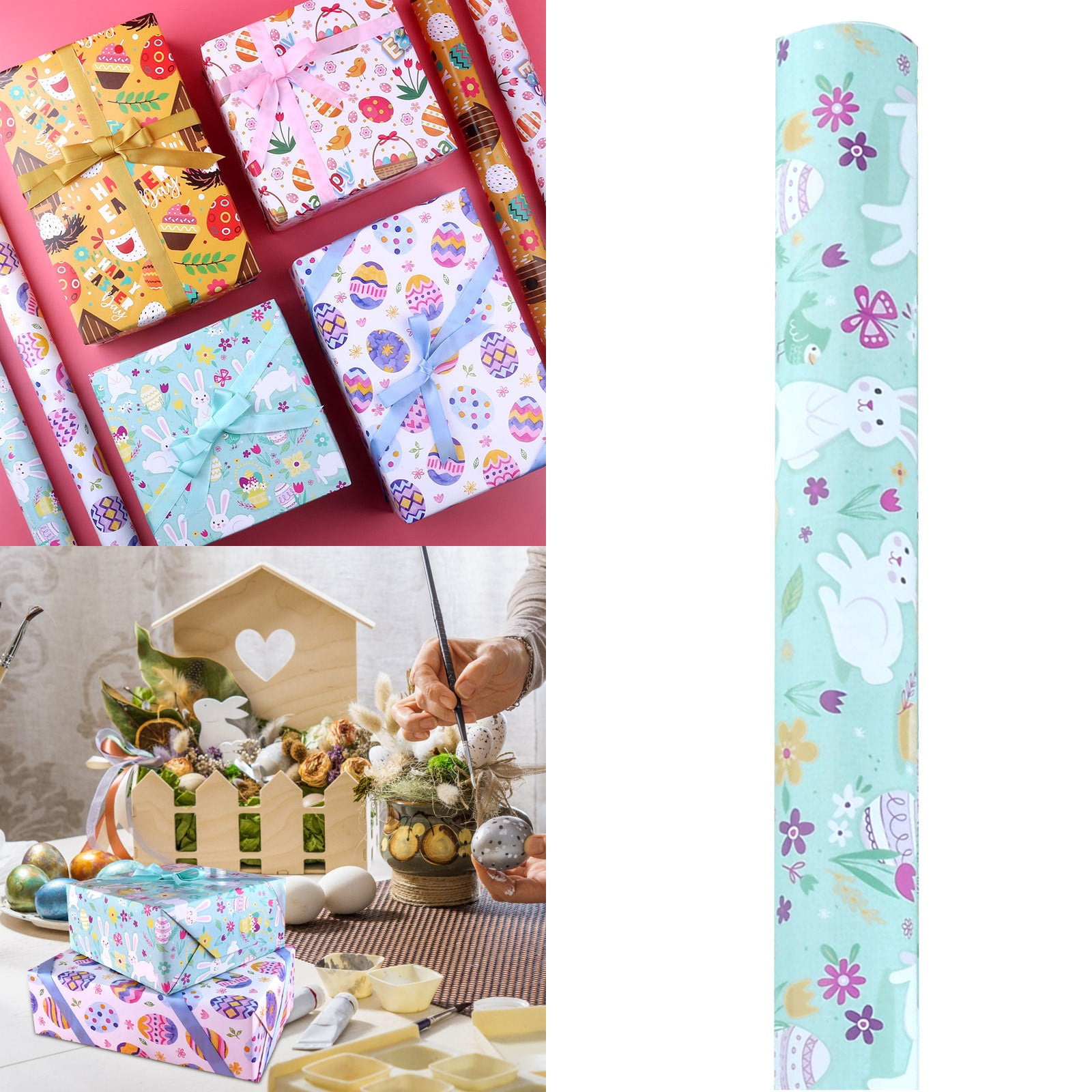 Easter Decorations- Easter Gift Wrapping Paper Rabbit Year Gift ...