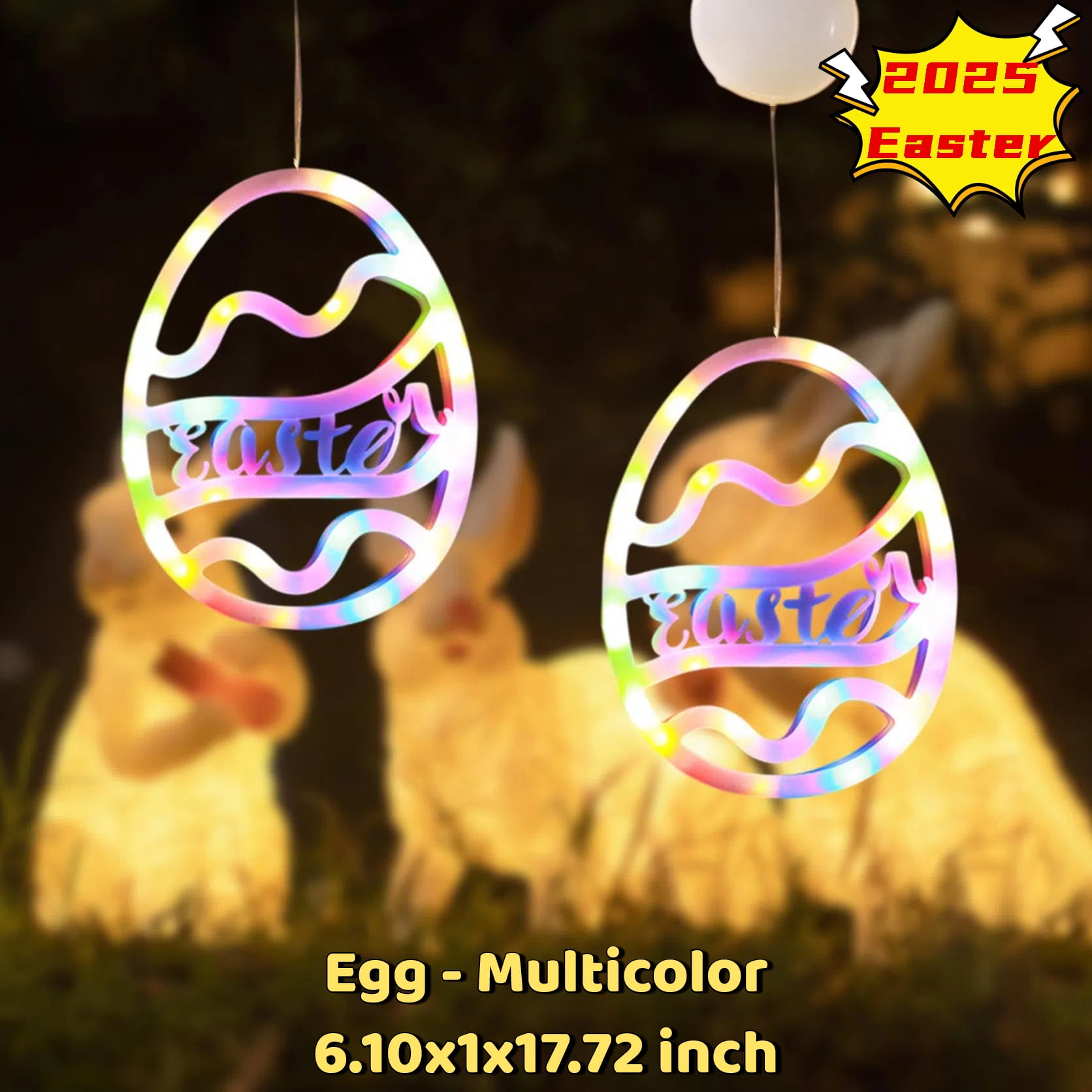 Easter Decorations - Easter Lights - Easter Eggs Light LED Suction Cup ...