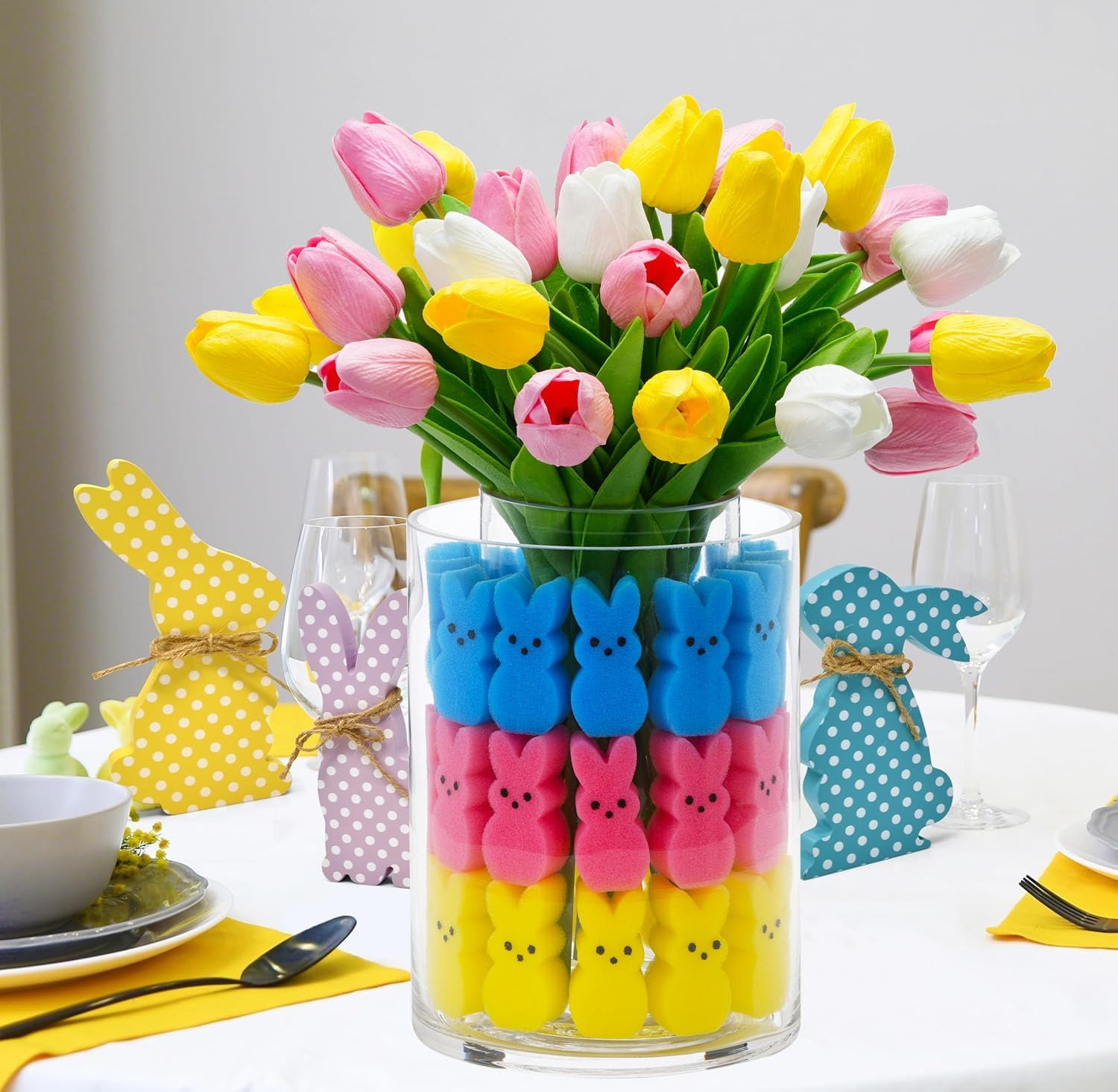 Easter Decorations - Easter Peeps Bunnies Vase Filler Set, Spring Decor Home Indoor Decoration ...
