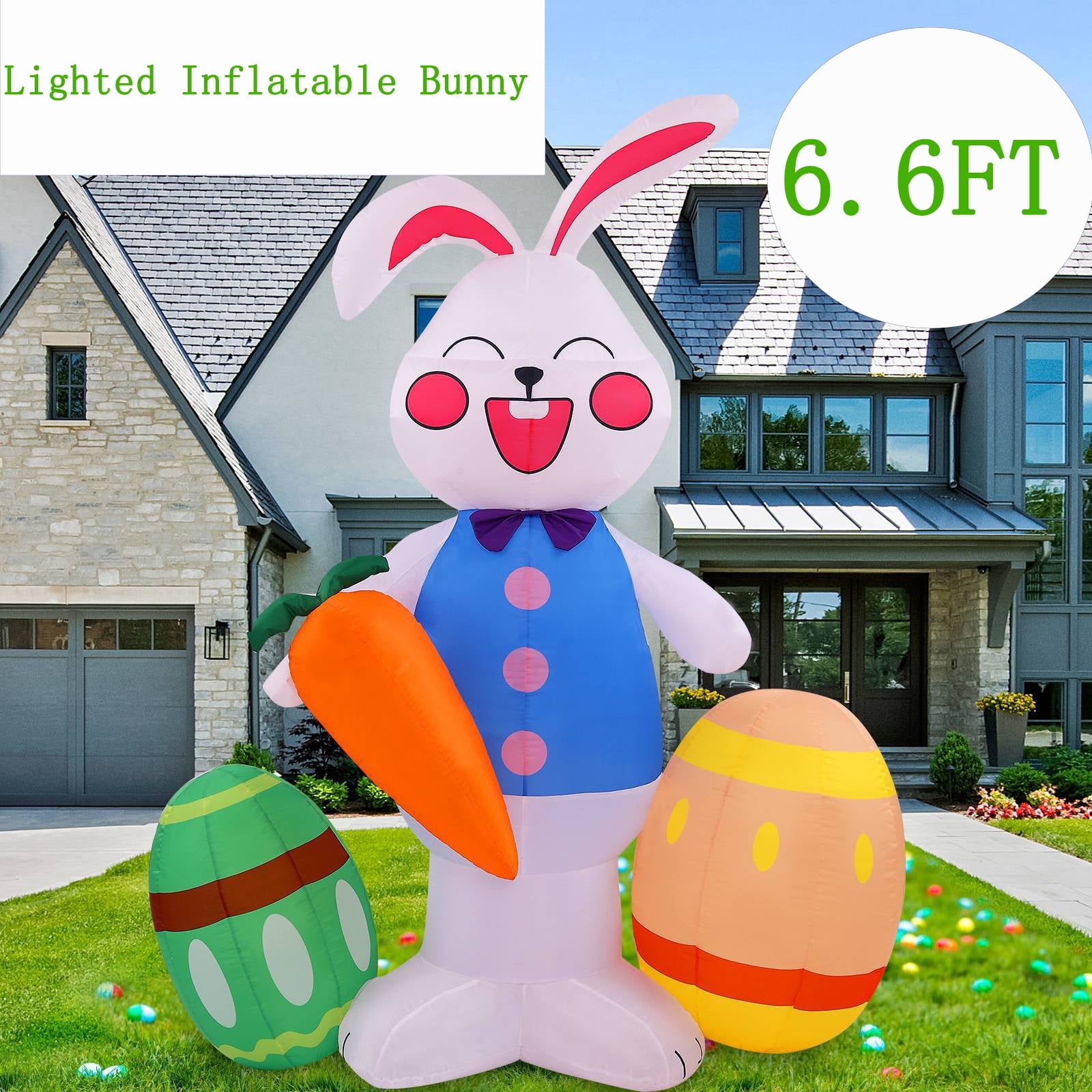 Easter Decorations Easter Wreath Decor Flocked Rabbit Bowtie Tabletop ...