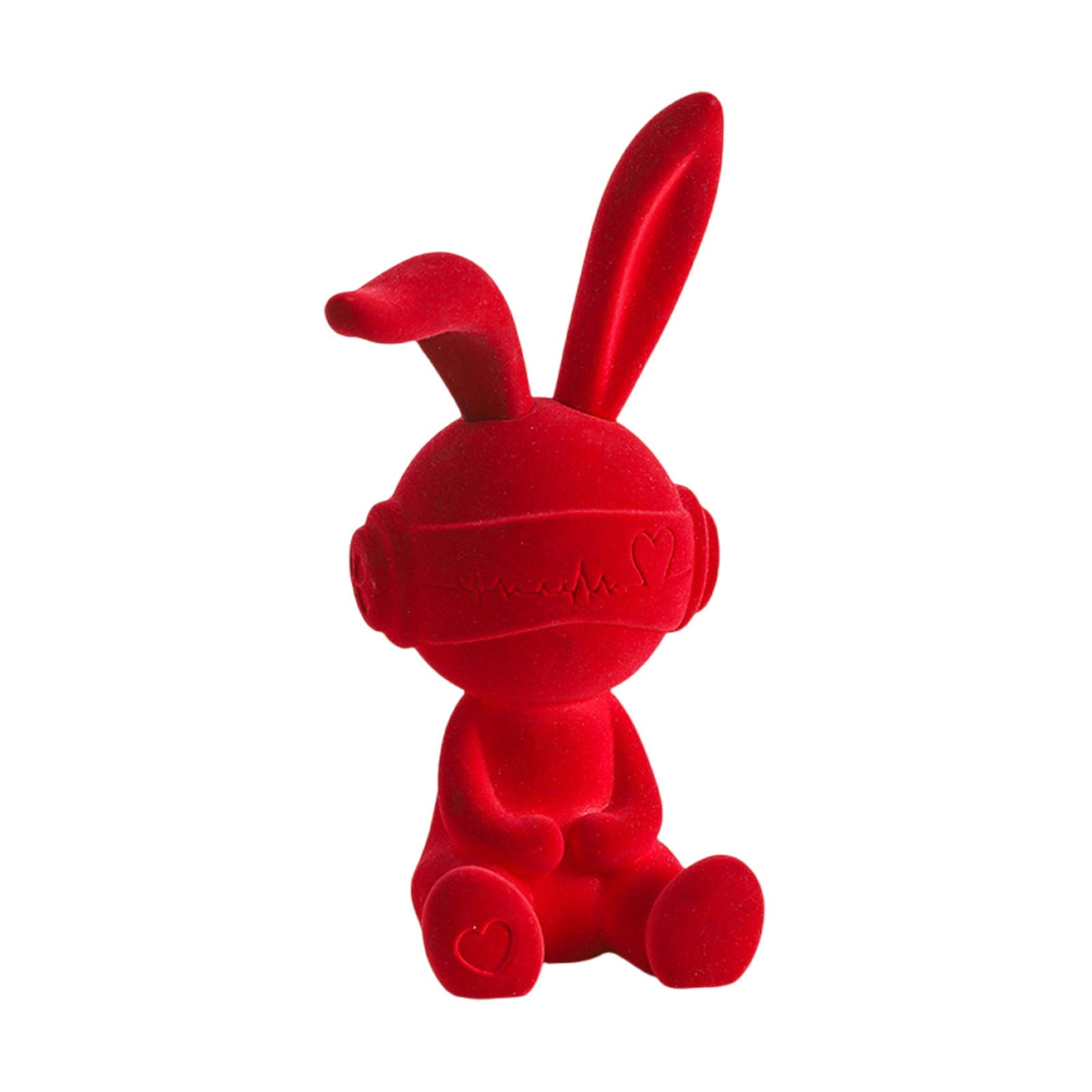 Easter Decorations Flocked Bunny Figurines 13.4" Flocking Rabbit ...