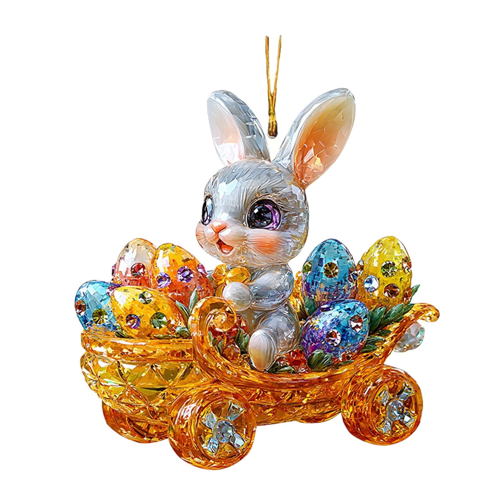 Easter Decorations For Home!!!Easter Bunny Pendant Colorful Acrylic Egg ...
