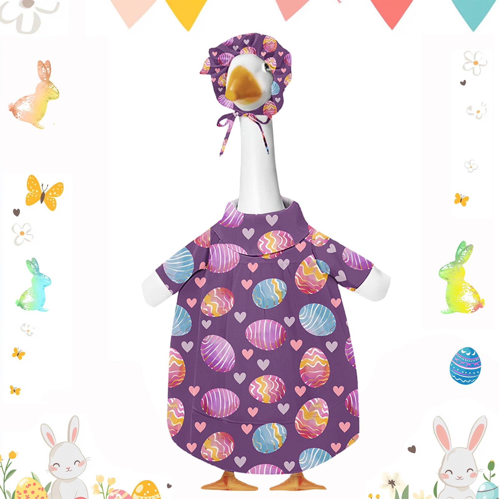 Easter Decorations,Goose Outfit,Easter Lawn Porch Goose Clothes with ...