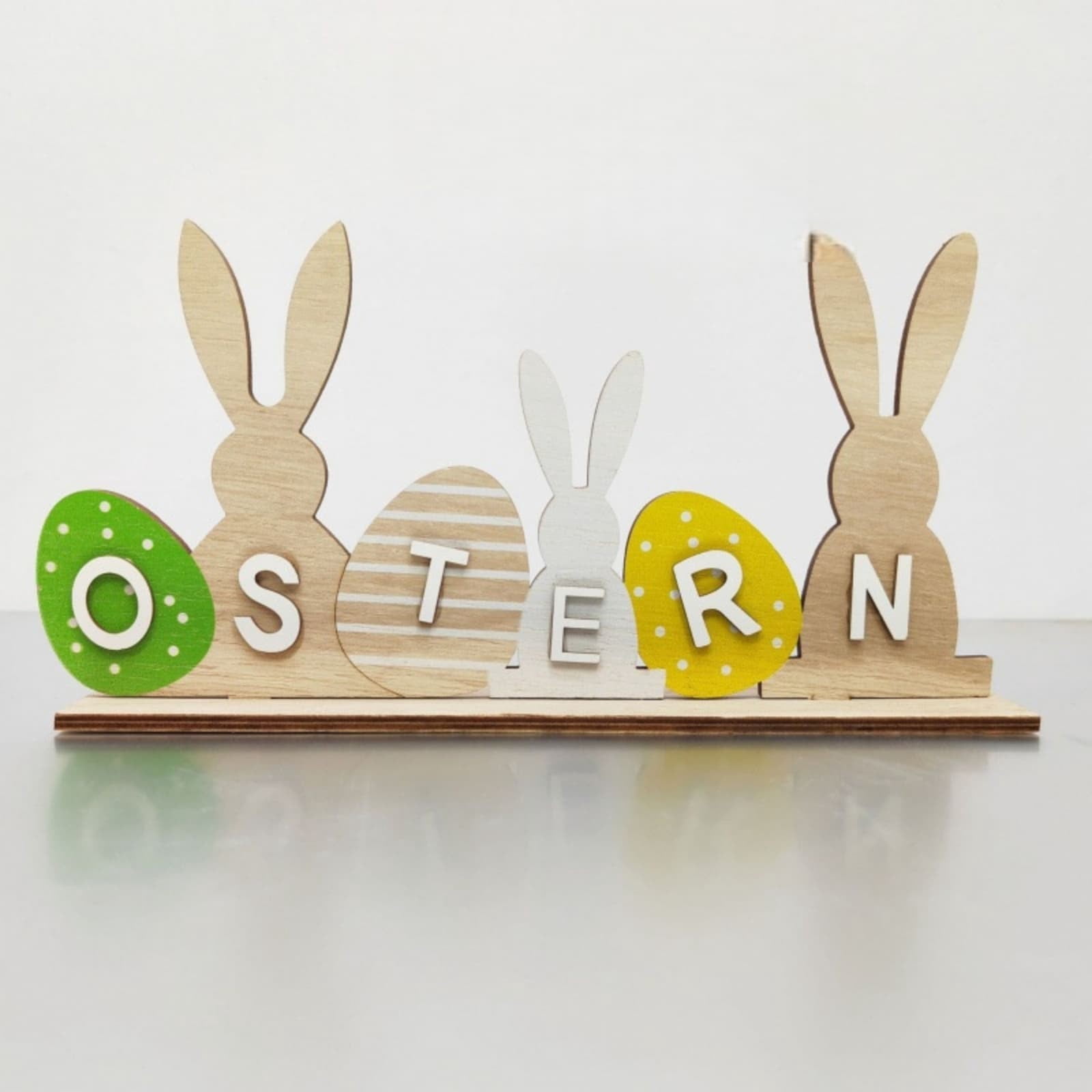Easter Decorations for Home Farmhouse, Wooden Bunny Block Signs for ...