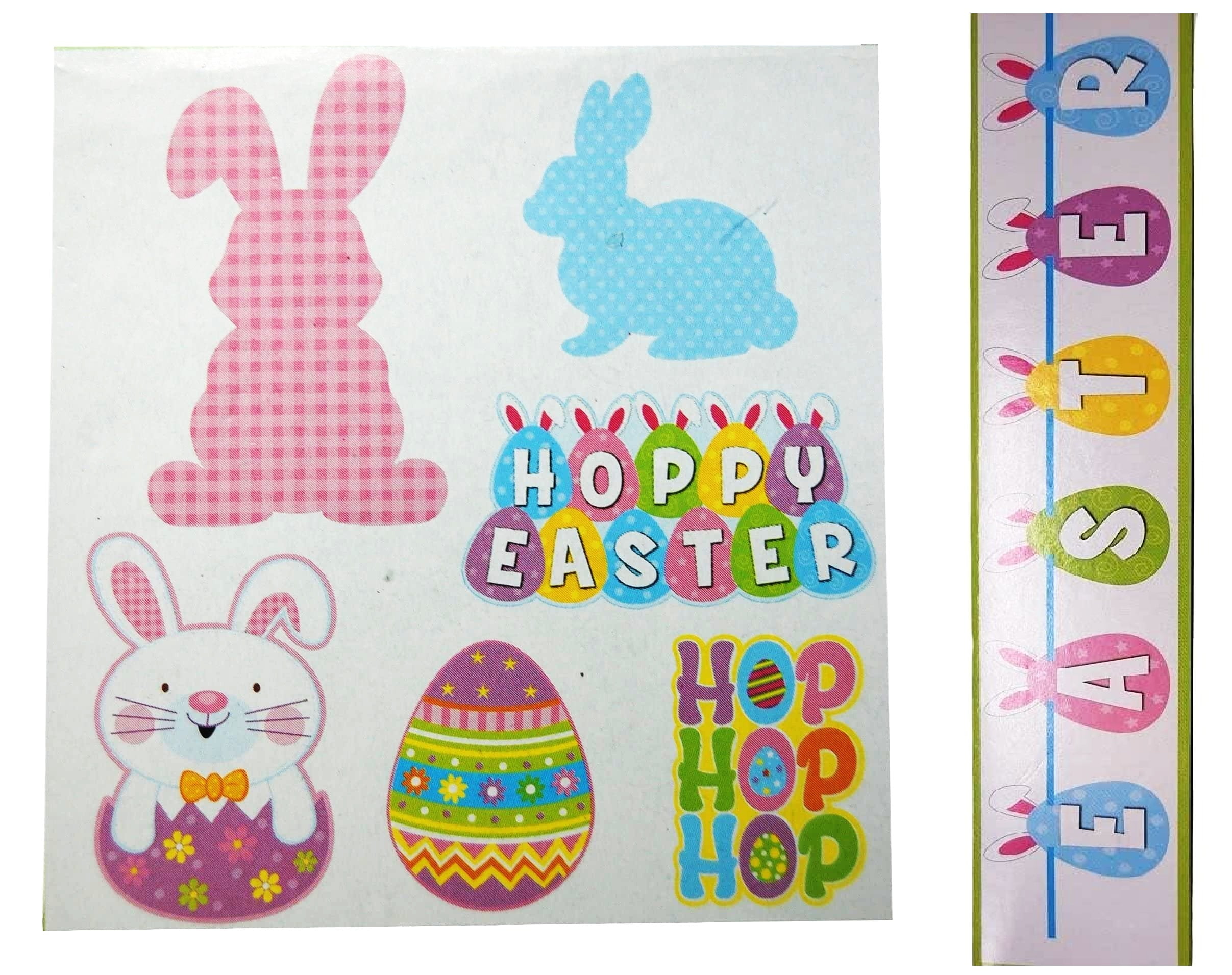 Easter Decorations "Hoppy Easter" Cut Outs And Banner (7 Pieces Total ...
