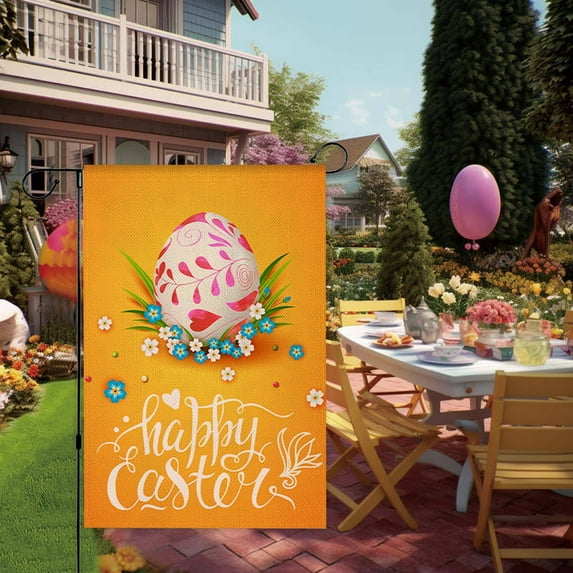 Easter Decorations Kezqiaxn Outdoor Garden Flags Easter Day Ambience ...