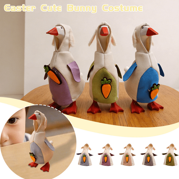 Easter Decorations Mini Goose Bunny Element Figurine Set, Cute Bunny ...