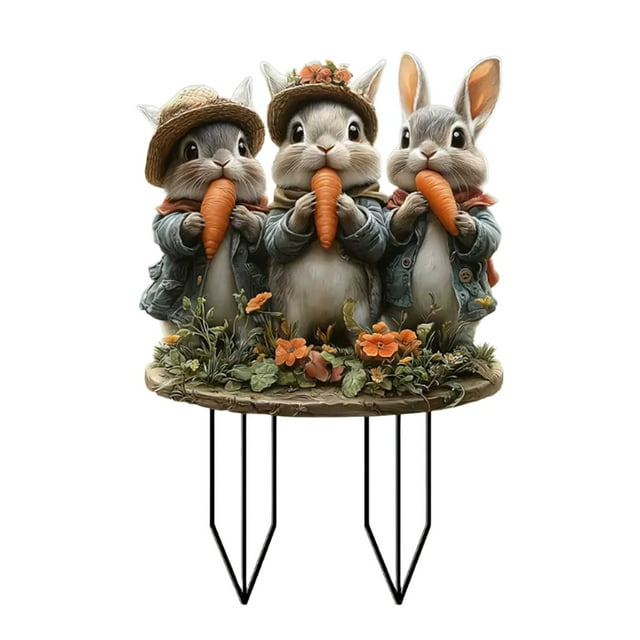Easter Decorations Outdoor, Bunny Decorative Garden Stakes for Easter ...