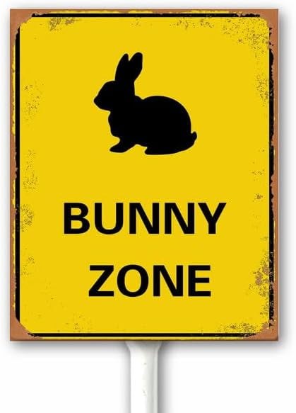 Easter Decorations Outdoor Easter Garden Sign Vintage, Bunny Zone, 8" x ...