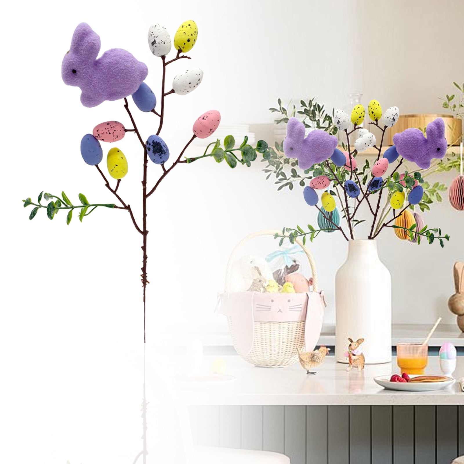 Easter Decorations, Purple Bunny Eggs,Easter Artificial Eggs Single ...