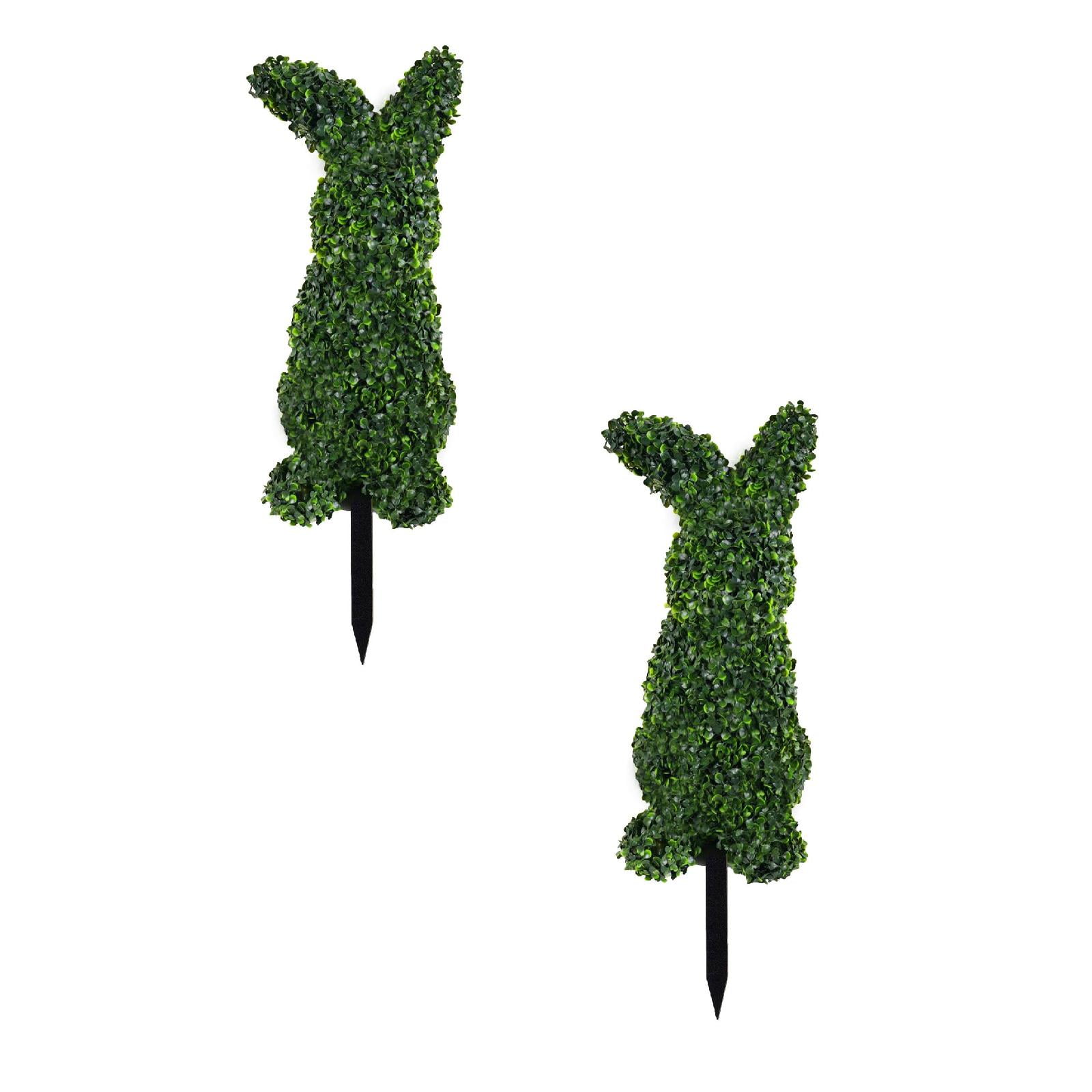 Easter Decorations Rabbit Shaped Bunny Topiary Trees Artificial Boxwood ...